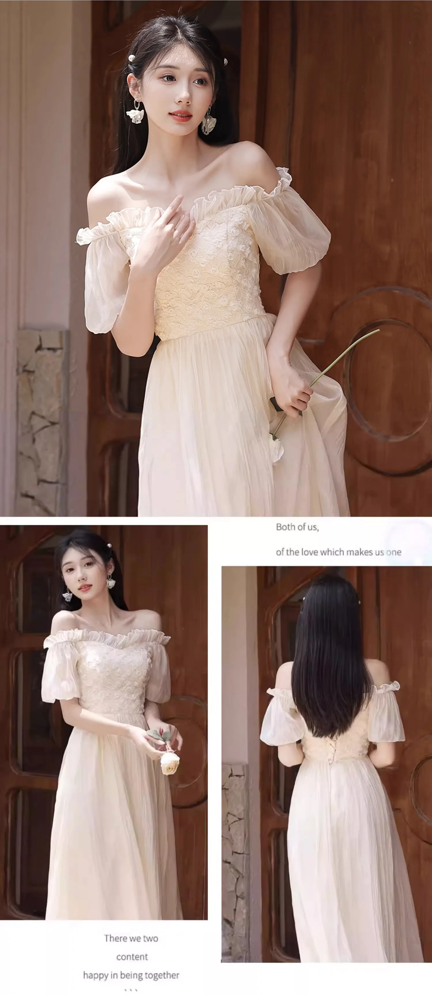 Grace Champagne Bridesmaid Dress Long Evening Prom Formal Ball Gown ...