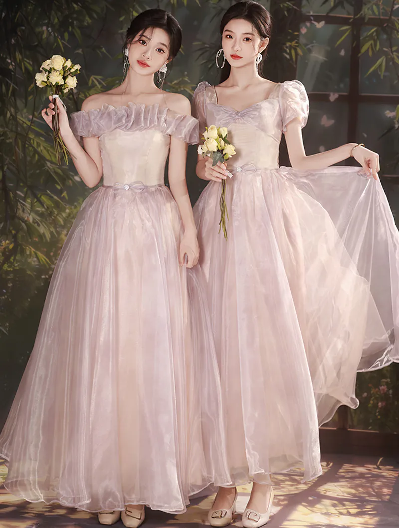 Charming A Line Pink Wedding Guest Cocktail Party Formal Maxi Dress ...