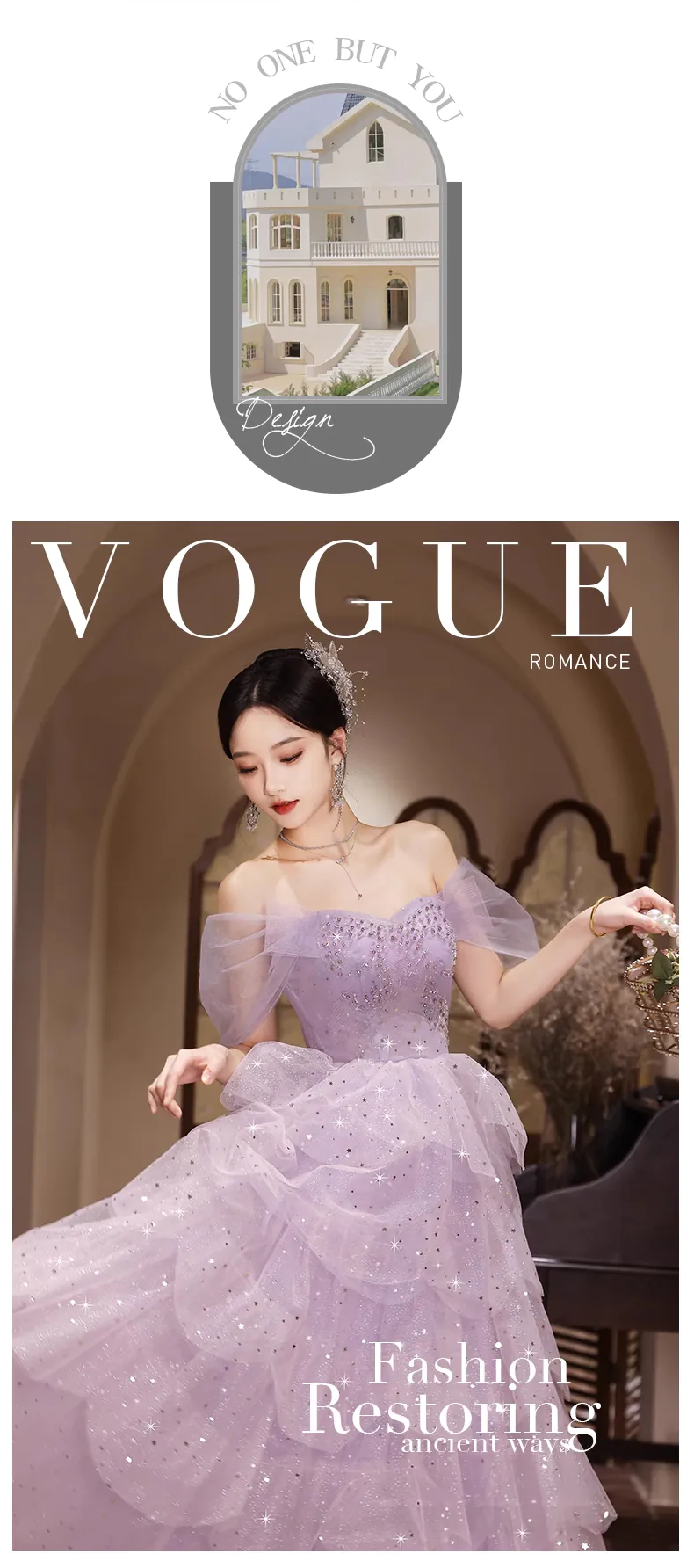 Fairy Princess Off Shoulder Lavender Tulle Ball Gown Layered Prom Dress ...
