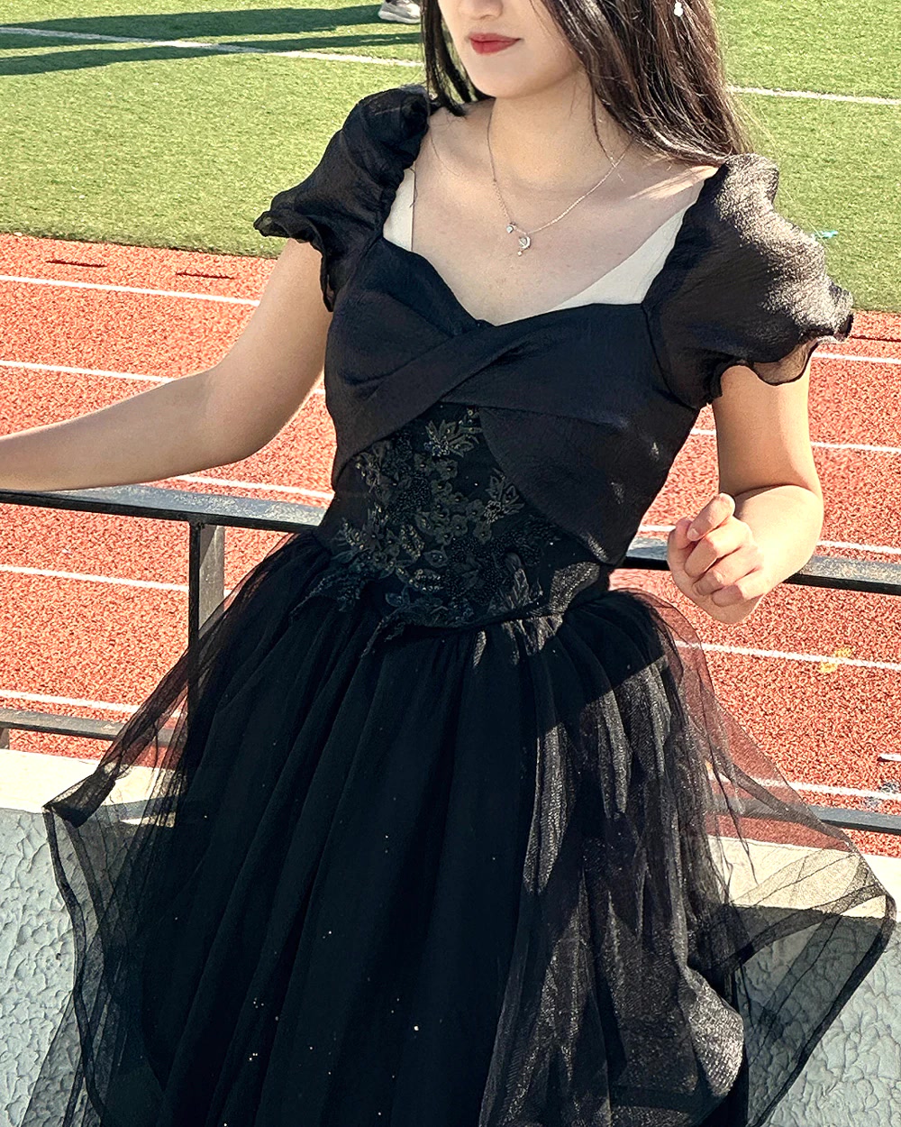 Black Chiffon Birthday Party Prom Dress Cocktail Evening Ball Gown ...