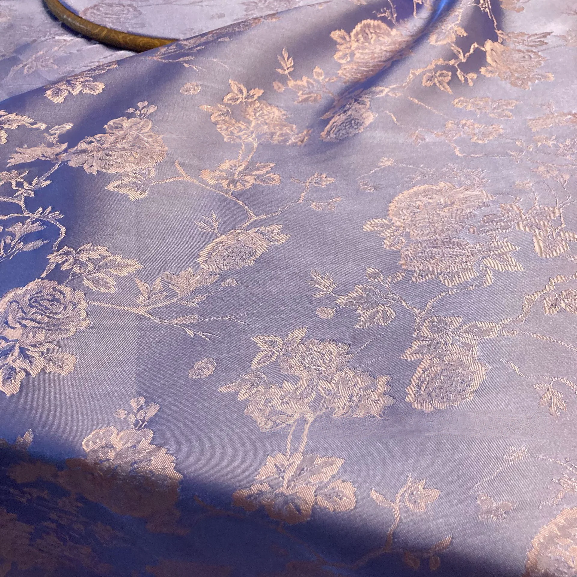 Dual Color Jacquard Satin Crafts Fabric with Flower Branch Pattern ...