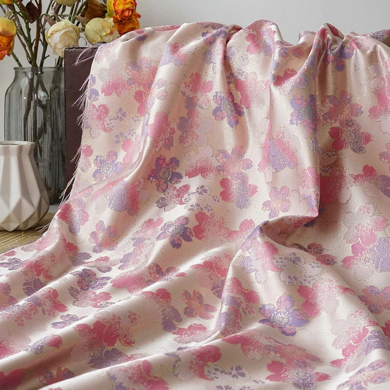 Fashion Flower Jacquard Apparel Upholstery Fabric DIY Garment Cloth ...