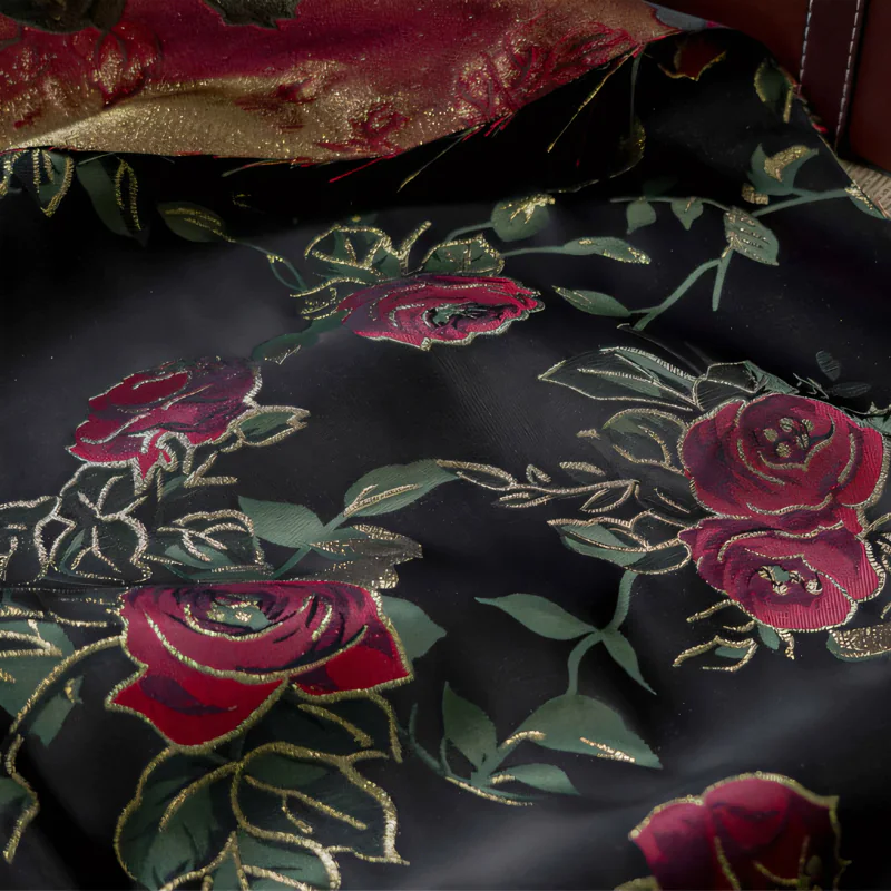 Retro Gold Wire Rose Embossed Costume Handbag Sewing Fabric – FloraShe