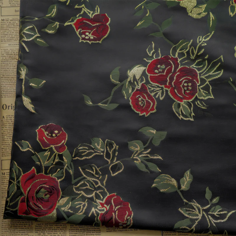 Retro Gold Wire Rose Embossed Costume Handbag Sewing Fabric – FloraShe