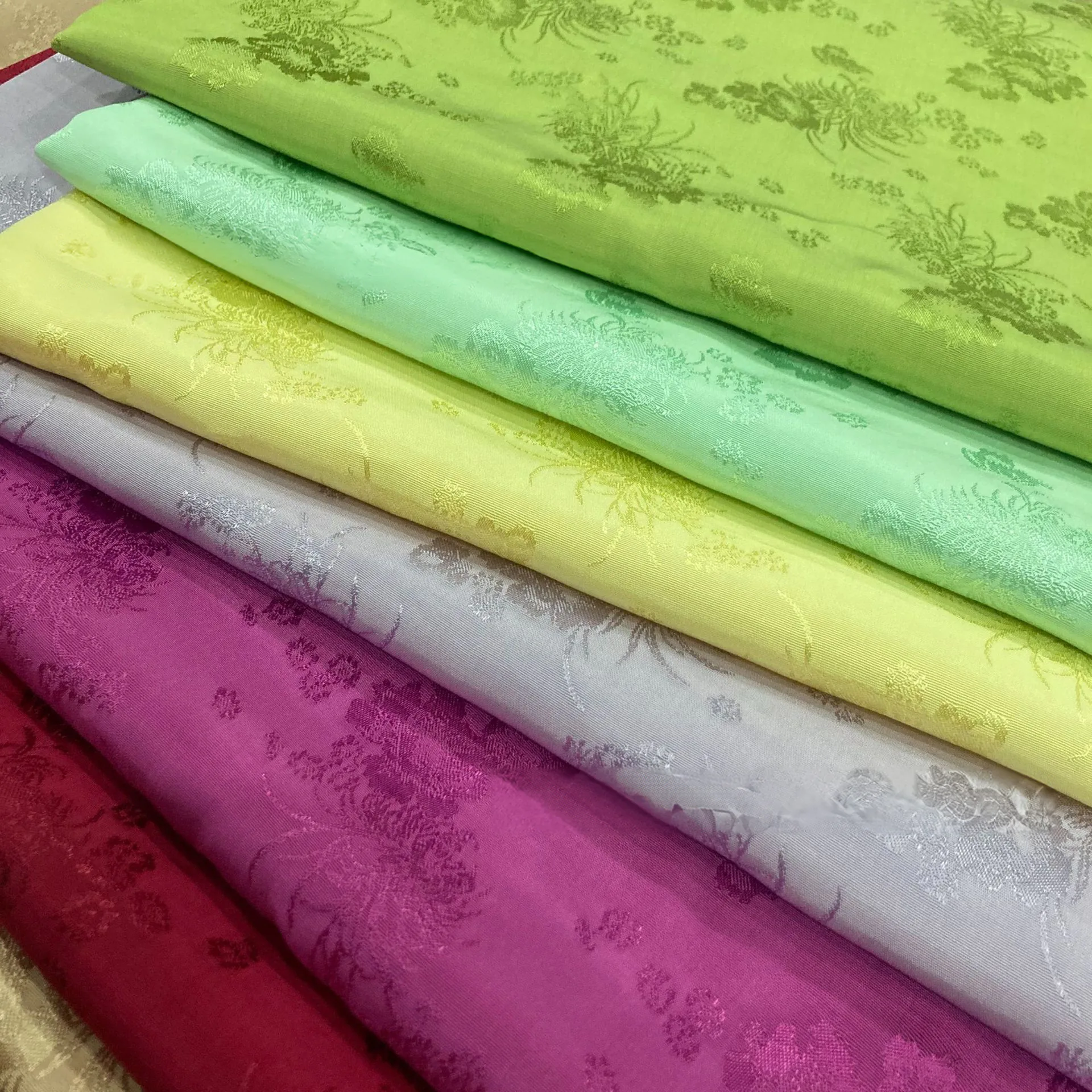 Freesia Flower Woven Jacquard Cotton Textile Dress Fabric – FloraShe