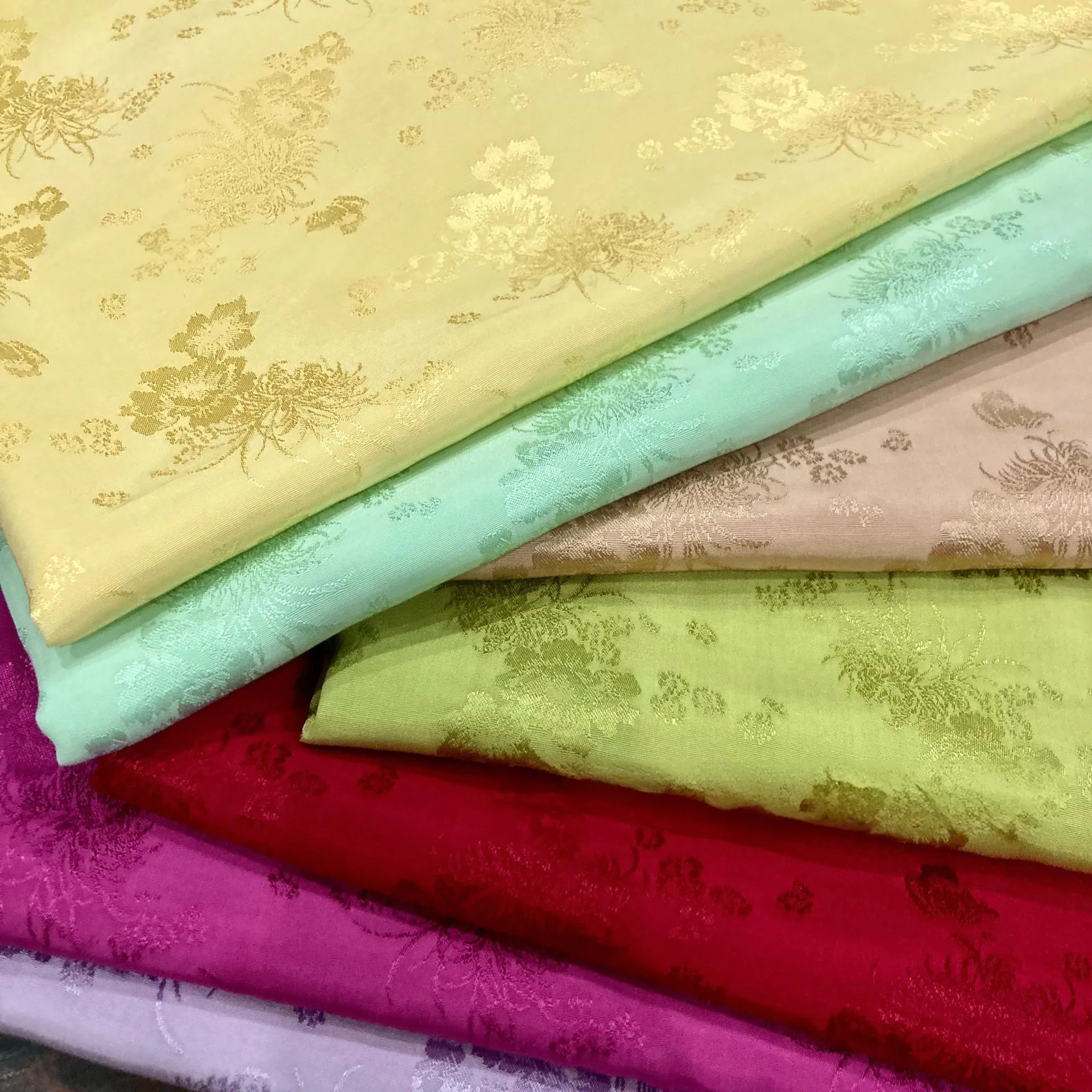 Freesia Flower Woven Jacquard Cotton Textile Dress Fabric – FloraShe