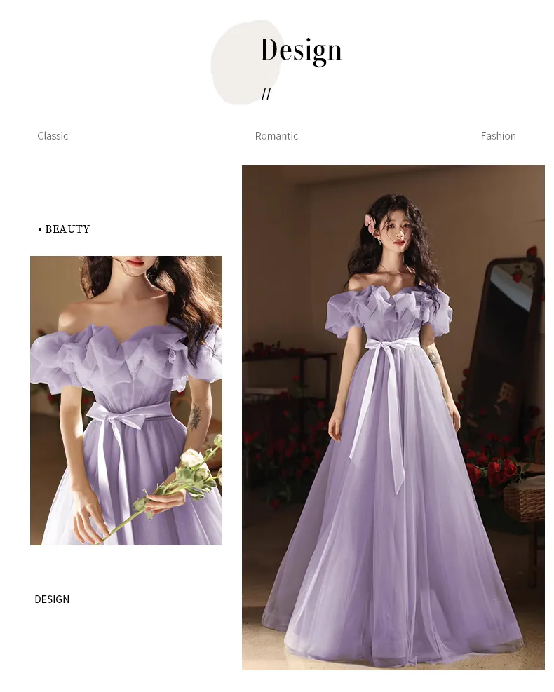 Purple Tulle Formal Prom Evening Maxi Dress Graduation Gown Outfits ...