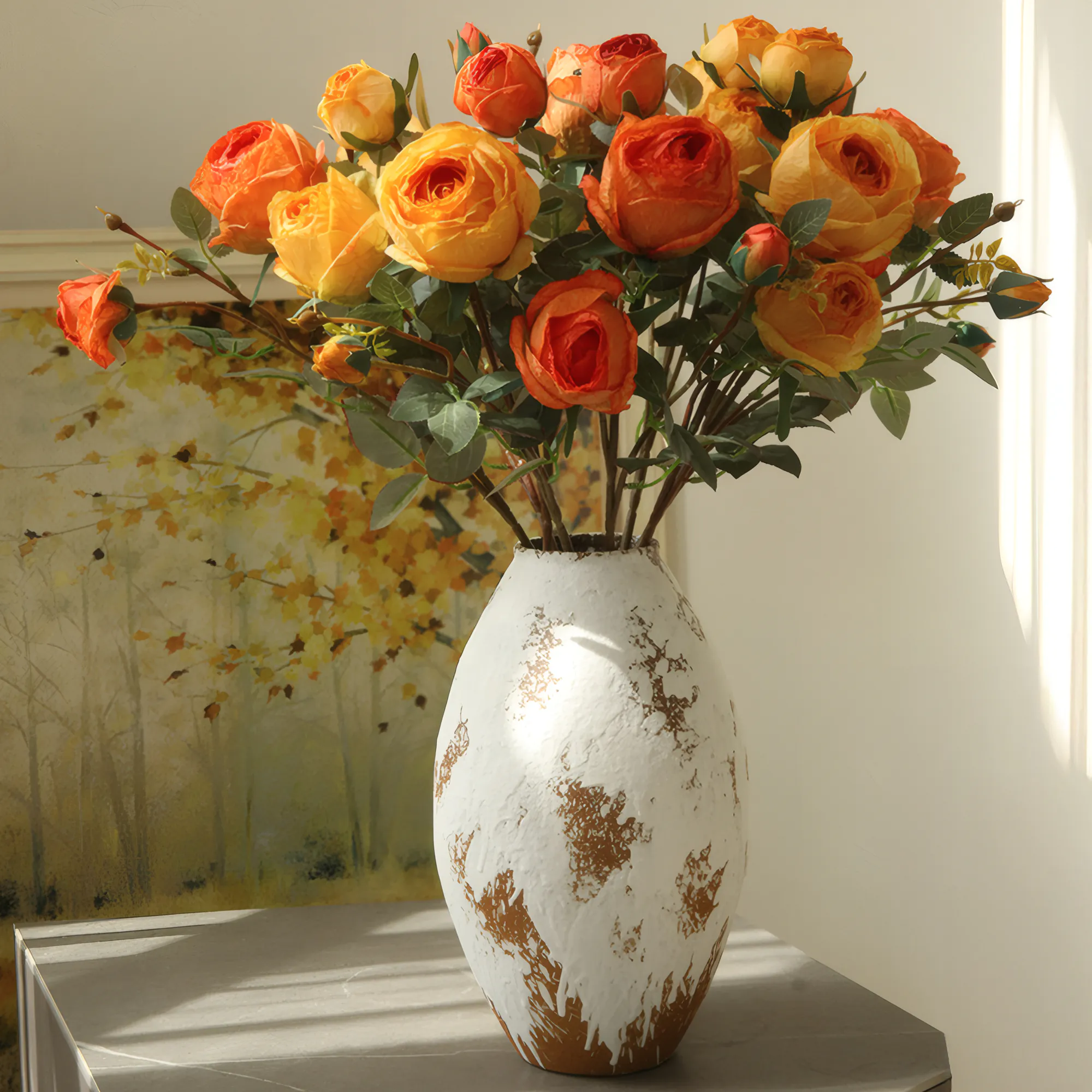 Elegant Artificial Roses Modern Home Interior Vase Decor – FloraShe