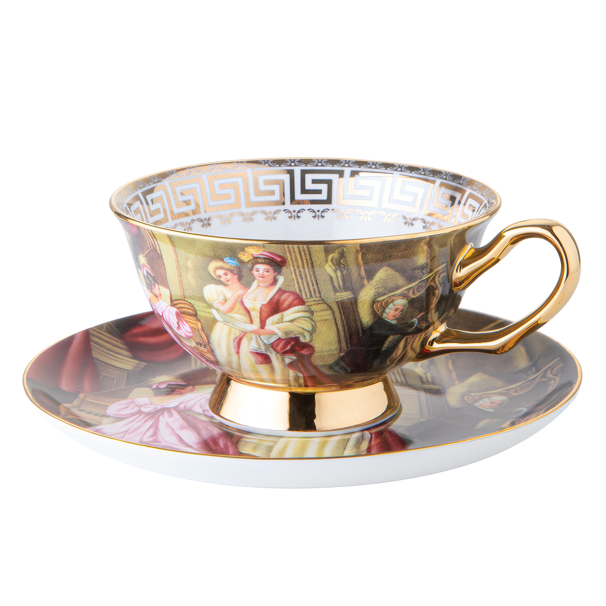 Retro Royal Style Bone China Flower Afternoon Tea Coffee Cup Saucer Set ...